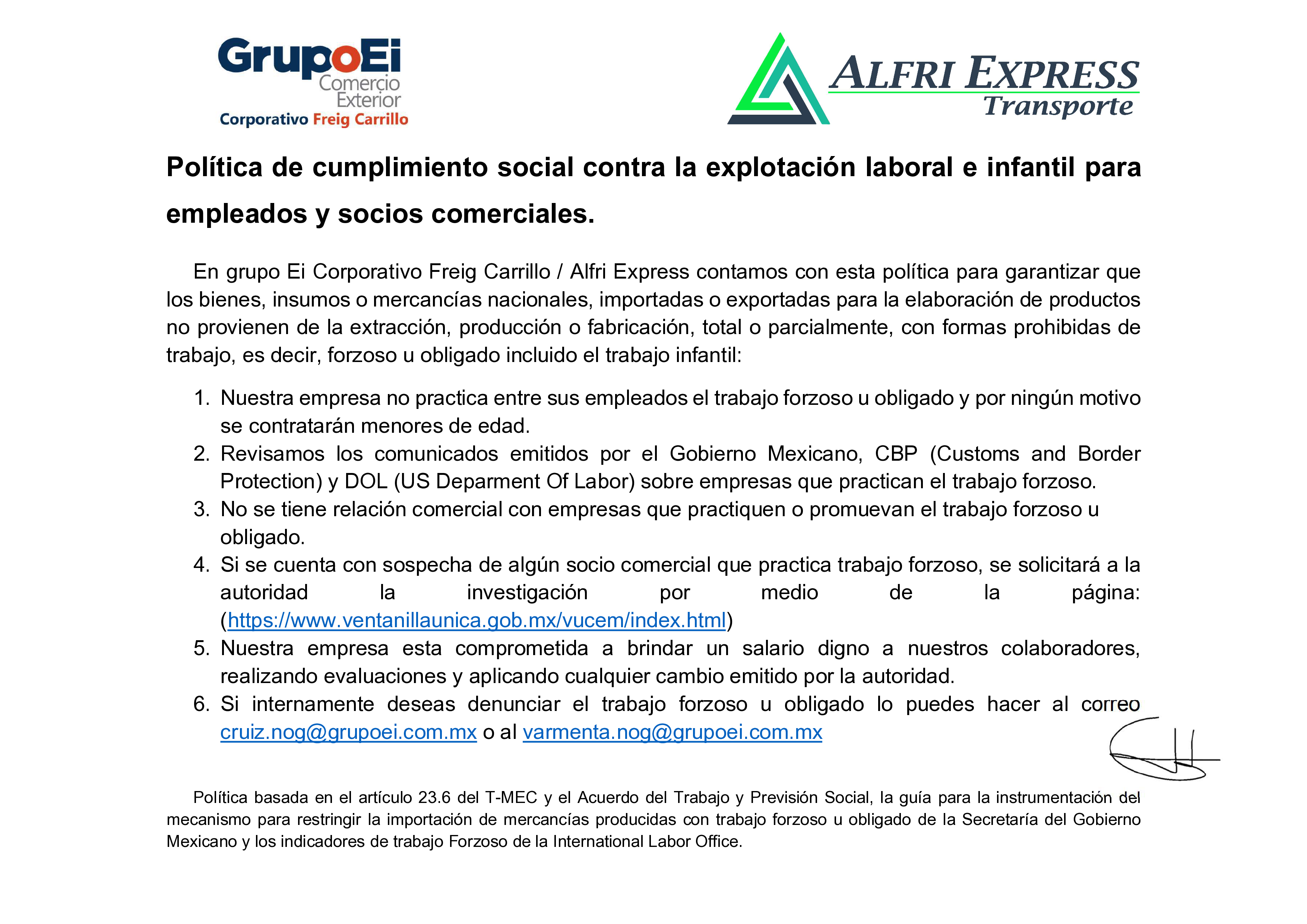 Corporativo Freig Carrillo | Agencia Aduanal